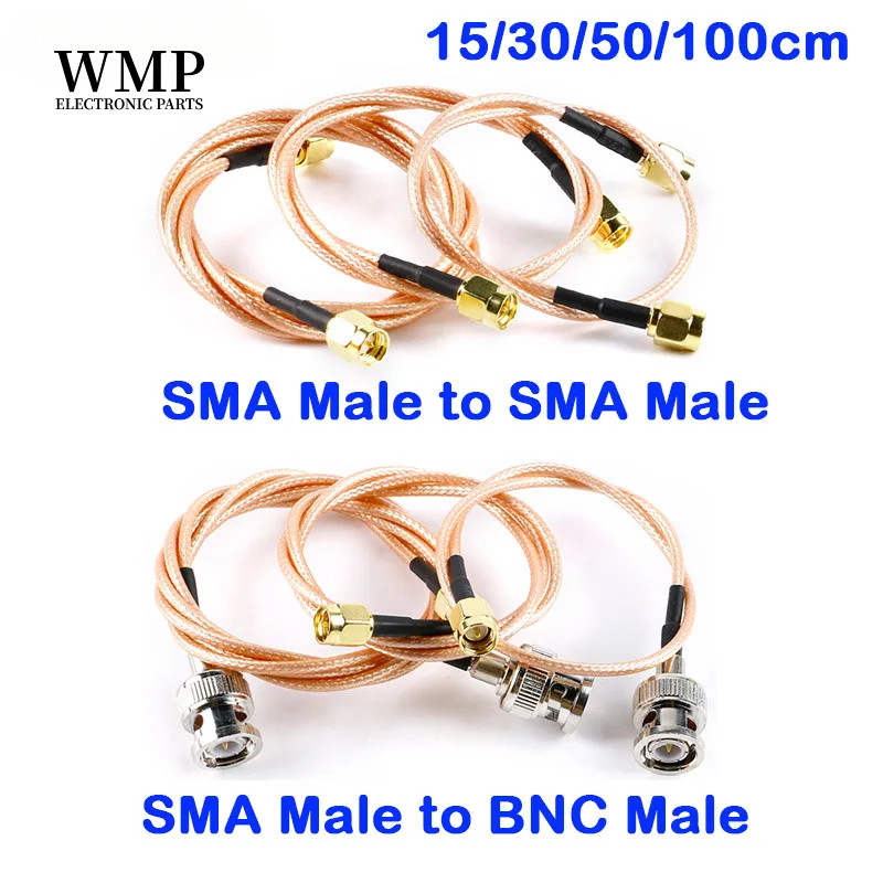 SMA-J Male To BNC-J Male Connector RP SMA 2 Dual Male Connector RF Coax Cable Assembly RG316 ...
