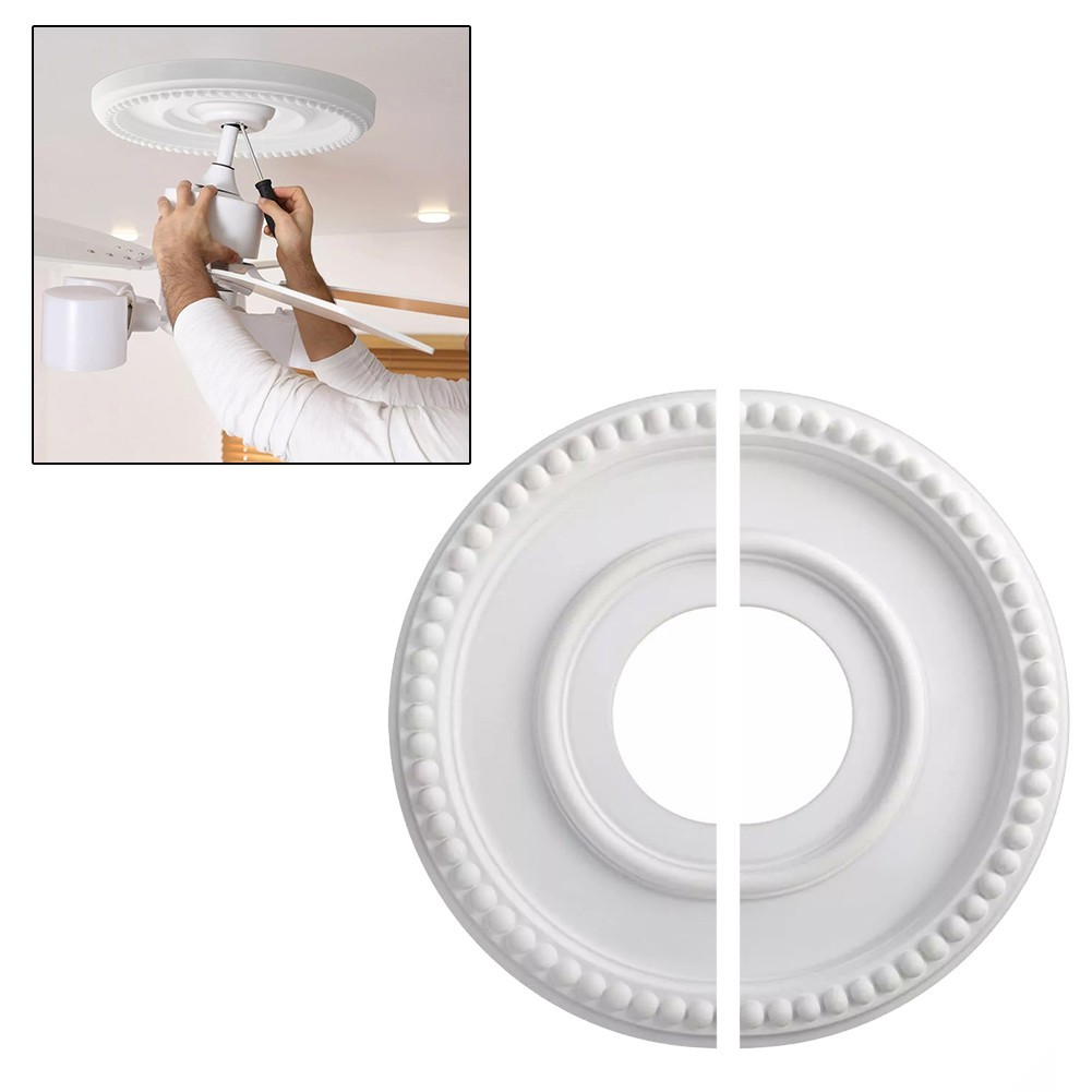 Modern Style Split Design CEILING FAN Light Fixture Cover Plate White ...