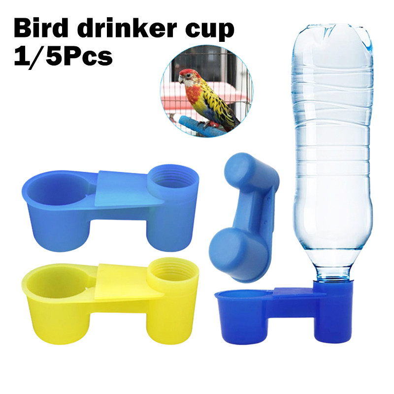 5PCS Automatic Water Drinker Cup Bird Mini Feeder Bowl Drinking Cup for ...