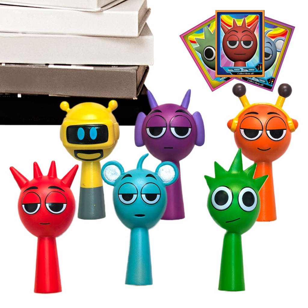 9cm Sprunki Blind Box Rhythm Box Game Figure Grey Oren Wendy Model Doll ...