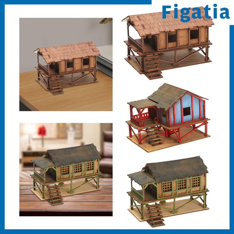 [Figatia] DIY Wooden House Assemble 1/72 Building Model House Diorama ...