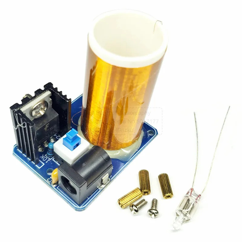 BD243 DIY Mini Tesla Coil Kit Empty Lights Technology Magic Props ...
