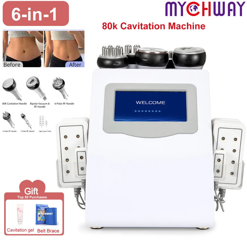 2024 newest 6 In 1 80k Cavitation Machine With Vacuum Radiofrequency ...