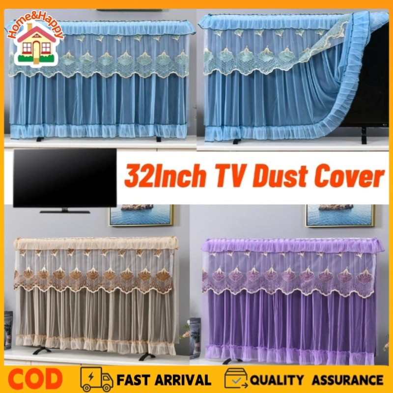 32Inch TV Dust Cover Universal Lace Cloth Computer Cover Wall Mounted ...