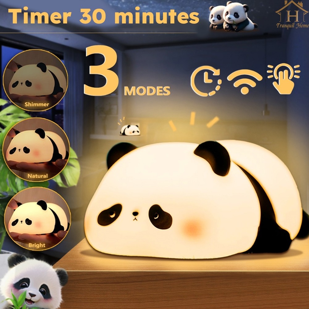 Creative Panda Night Light Cute Duck/Panda Bedroom Lamp Touch Sensor ...