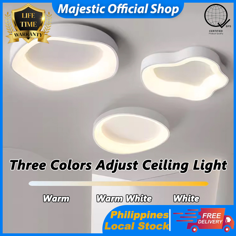LED Ceiling Light Tri Color Dimmable Acrylic Geometry Aisle Flush Mount ...