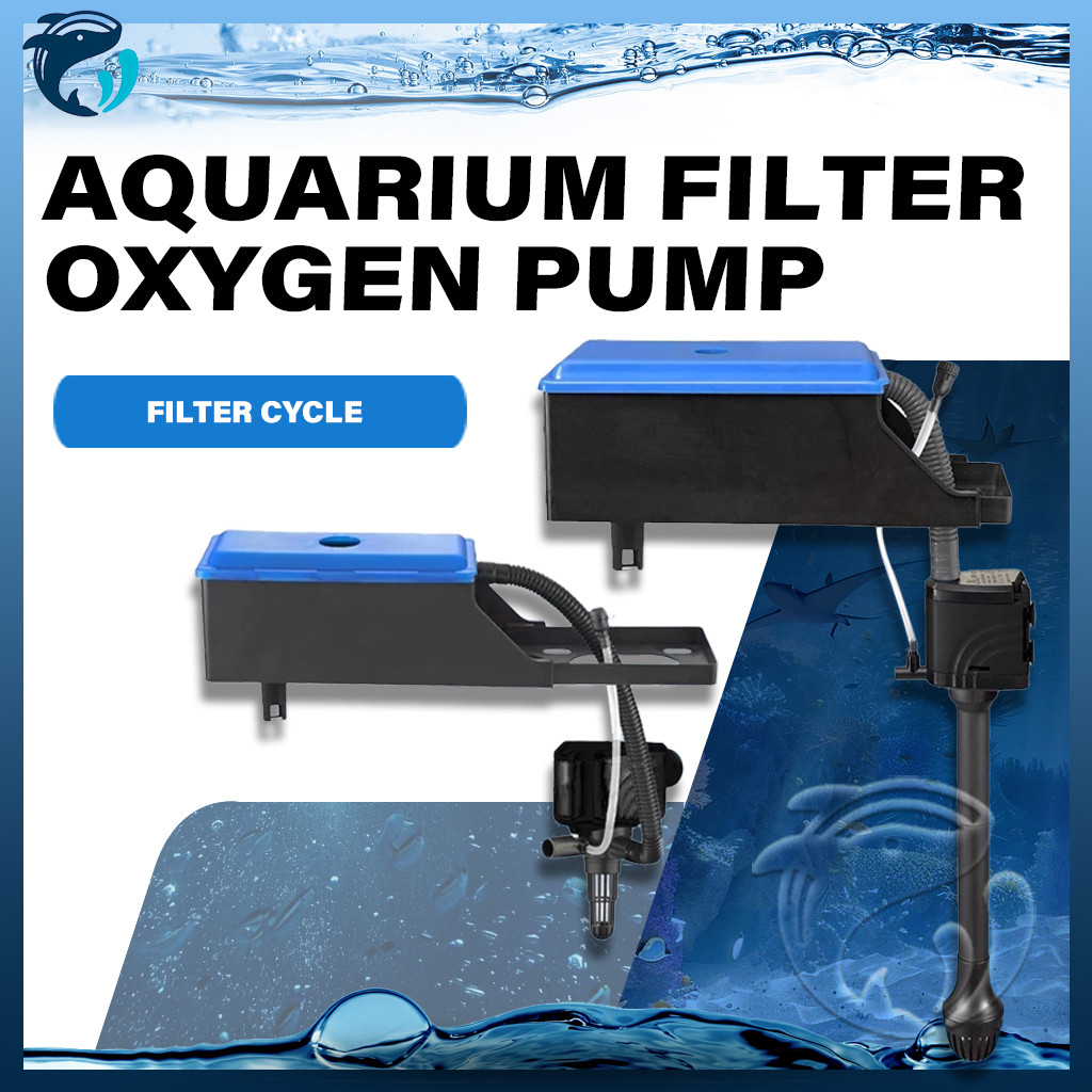 3 In 1 Aquarium with Filter Oxygen Pump Top Filter Powerhead Aquarium ...