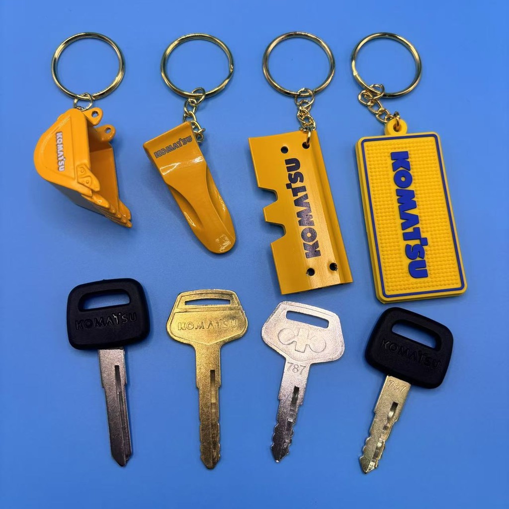 For Komatsu Pc -7 -8 787 Ignition Key with Bucket Key Chain Excavator ...