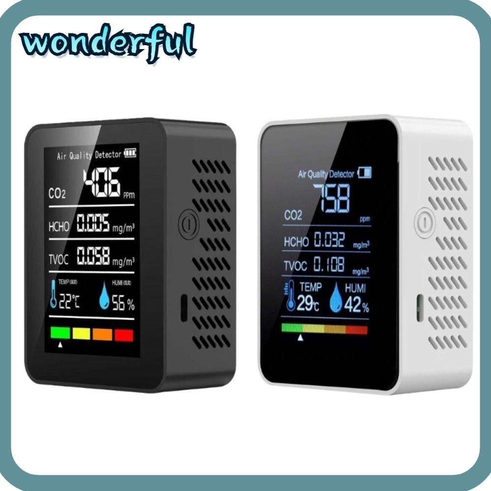 WONDER 5 in 1 Air Quality Detector, Indoor Smart HCHO CO2 TVOC Tester ...