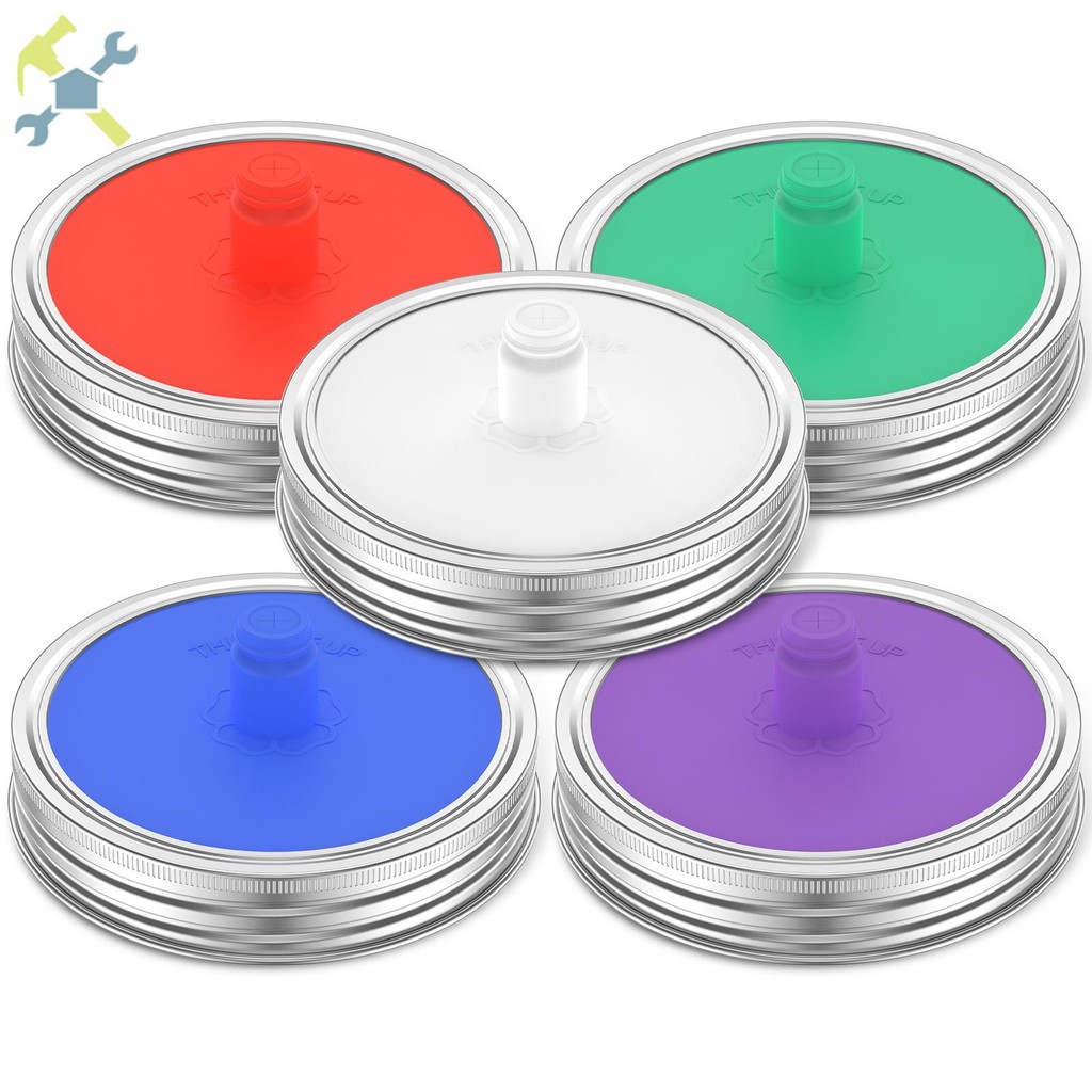 5Pcs Wide Mouth Mason Jar Pickle Caps Silicone Fermentation Airlock ...