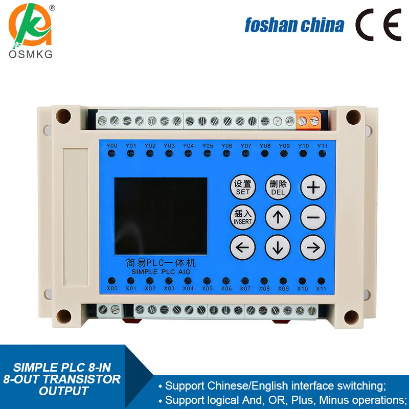 8 Input 8 output Transistor Output Programmable PLC All-in-one Machine DC24V for DC Motor ...