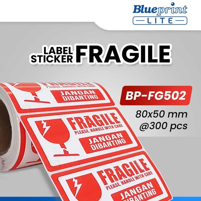 Blueprint Lite Label Sticker Semi Coated Fragile Sticker Don't Slam ...