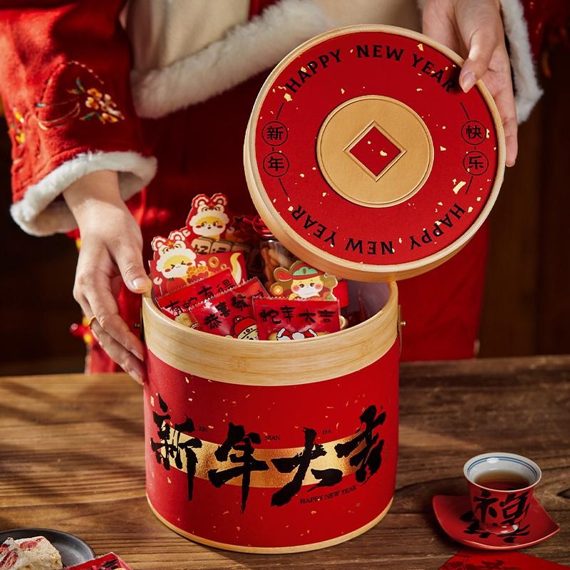 2025 New Year's Snake Spring Festival Red Barrel Biscuits Candy Pastry ...