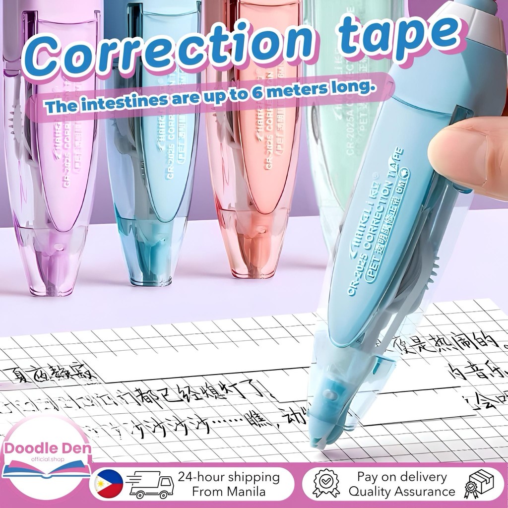 Correction Tape 5mm*6m Retractable Push Type Correction Tape School ...