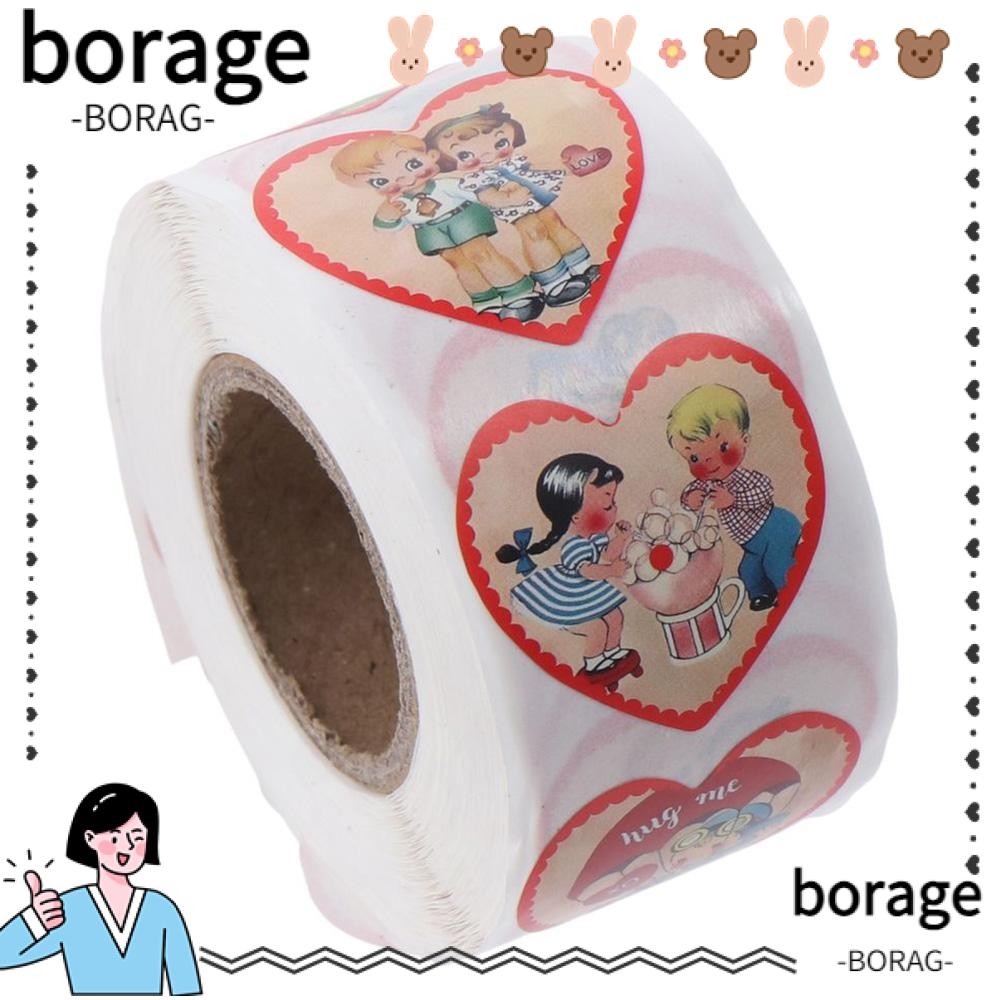 BORAG 500Pcs Stickers, Pink Self-Adhesive Stickers Roll, 1 Inch ...