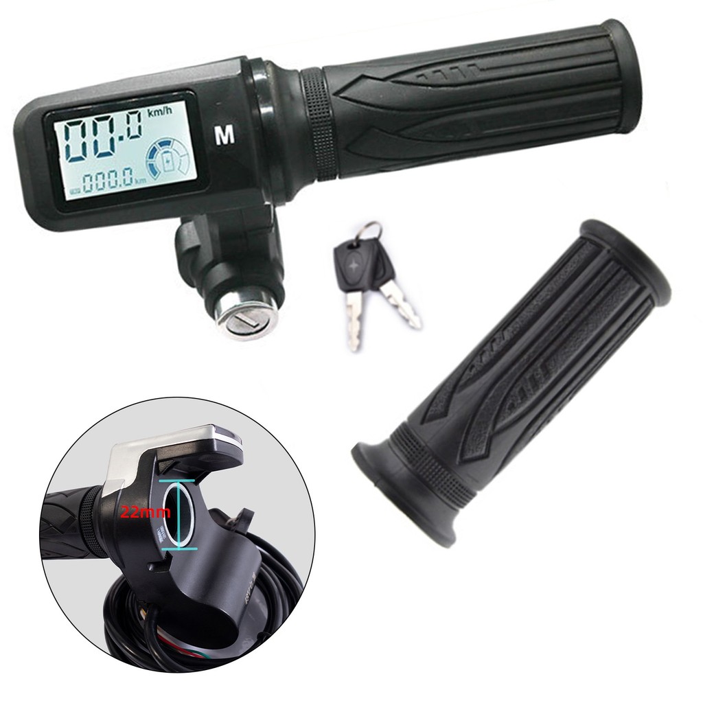 Electric Scooter Twist Throttle Grip with LED Display Lithium Battery ...