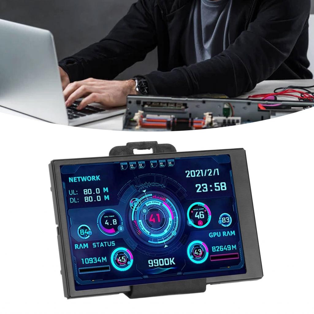 Windyons 3.5In IPS USB Screen CPU RAM HDD Data 360° Rotation Type C Sub ...