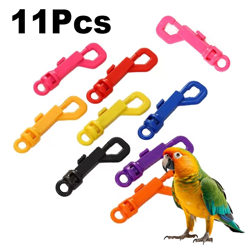 11Pcs Plastic Cage Lock Bird cage hook lock P-type Safety Key Lock for ...