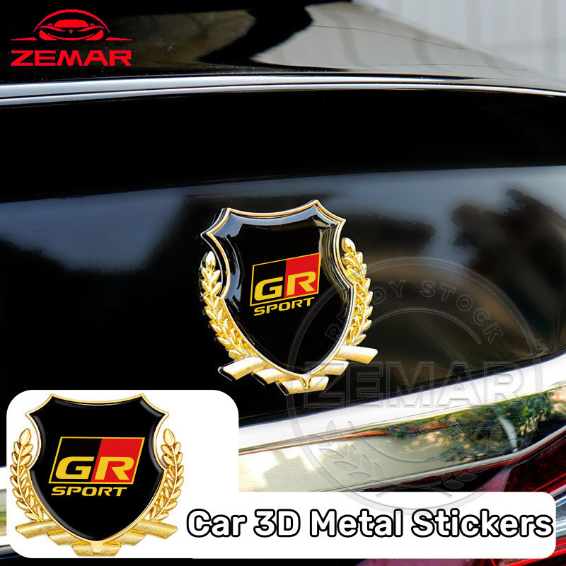 Toyota GR Car 3D Stereo Car Logo Side Window Side Door Badge Metal ...