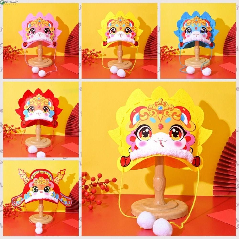 NEEDWAY Chinese New Year Hat, Hand Assembly Chinese Style Cartoon Snake ...