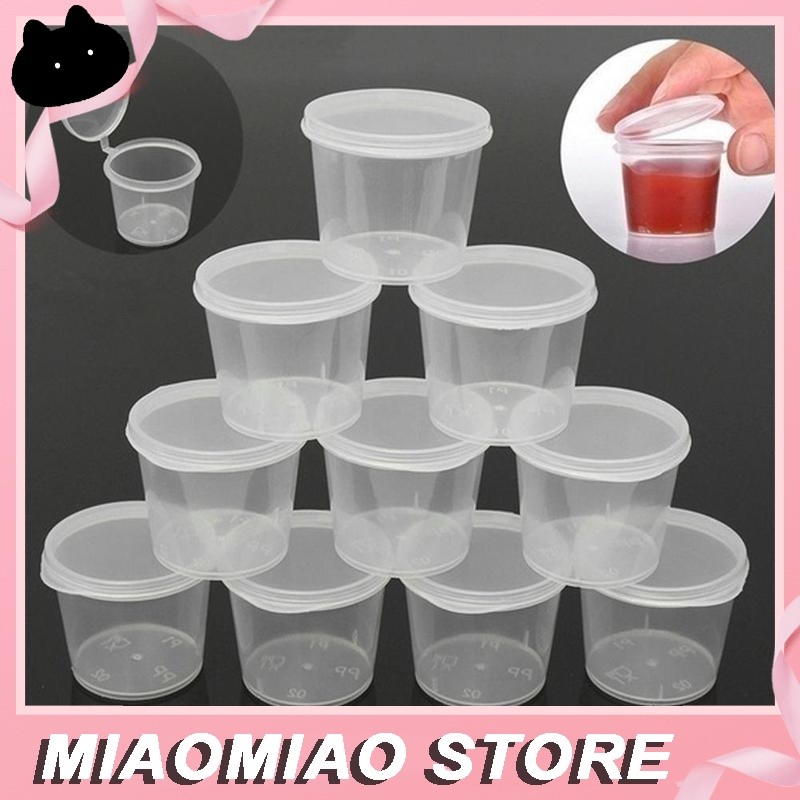 50pcs Hinged Cup Sauce Cup Salad Cup With Hinged Lid Leak Proof ...