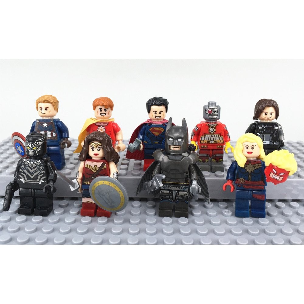 Pingao Superhero Building Blocks Doll New Superman Team Black Panther ...