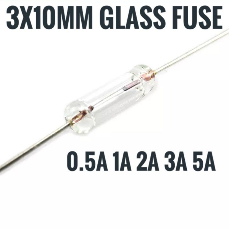 1pc 3x10mm Glass Fuses 250V 0.5A 1A 2A 3A 5A Fuse with Leads | Shopee Philippines
