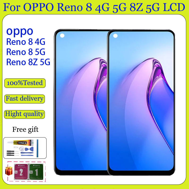 Original AMOLED OPPO Reno 8 4G 5G Reno 8z 5G LCD Display Touch Screen ...