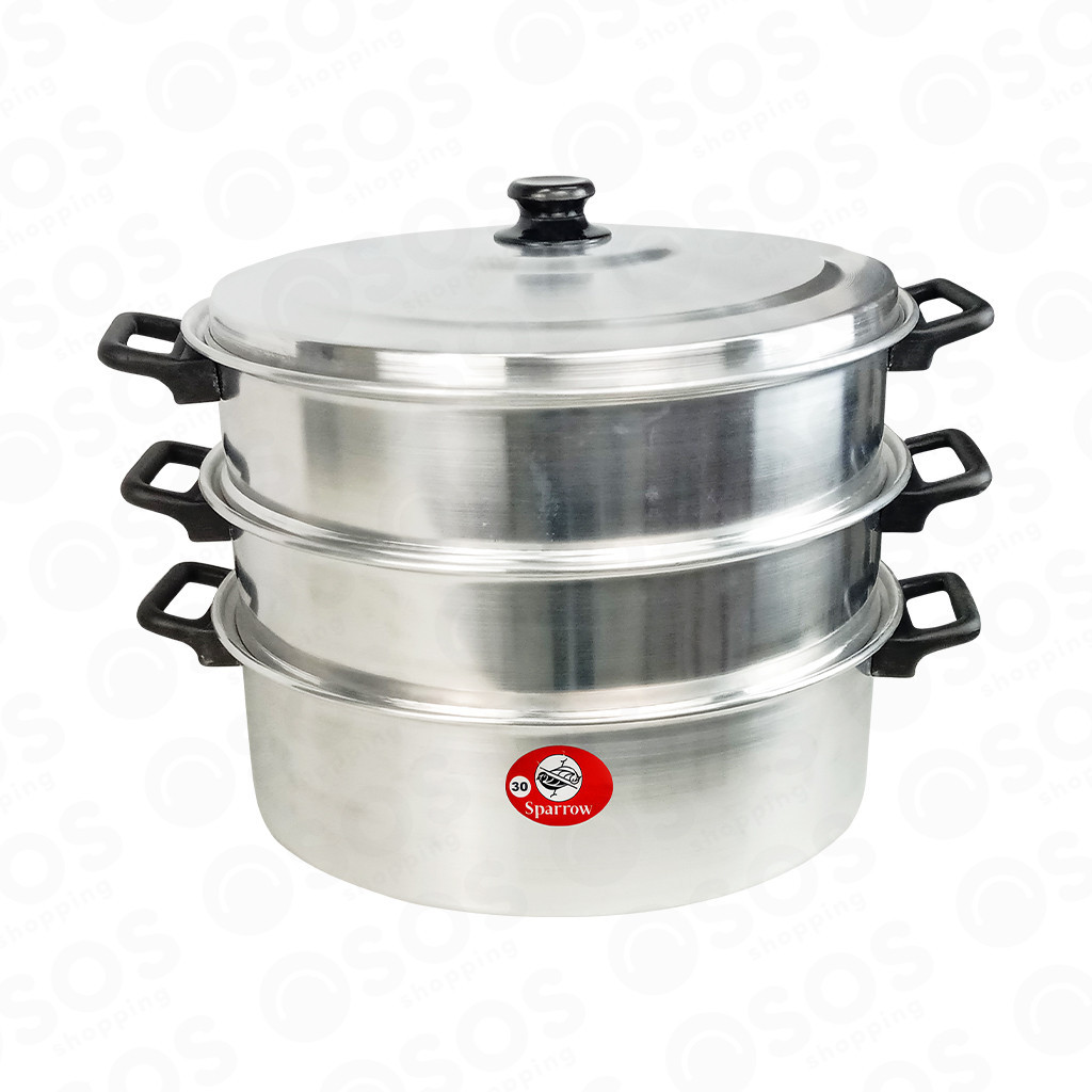 SPARROW 3 Layer 30cm Stainless Big Siomai Siopao Dimsum Puto Steamer ...