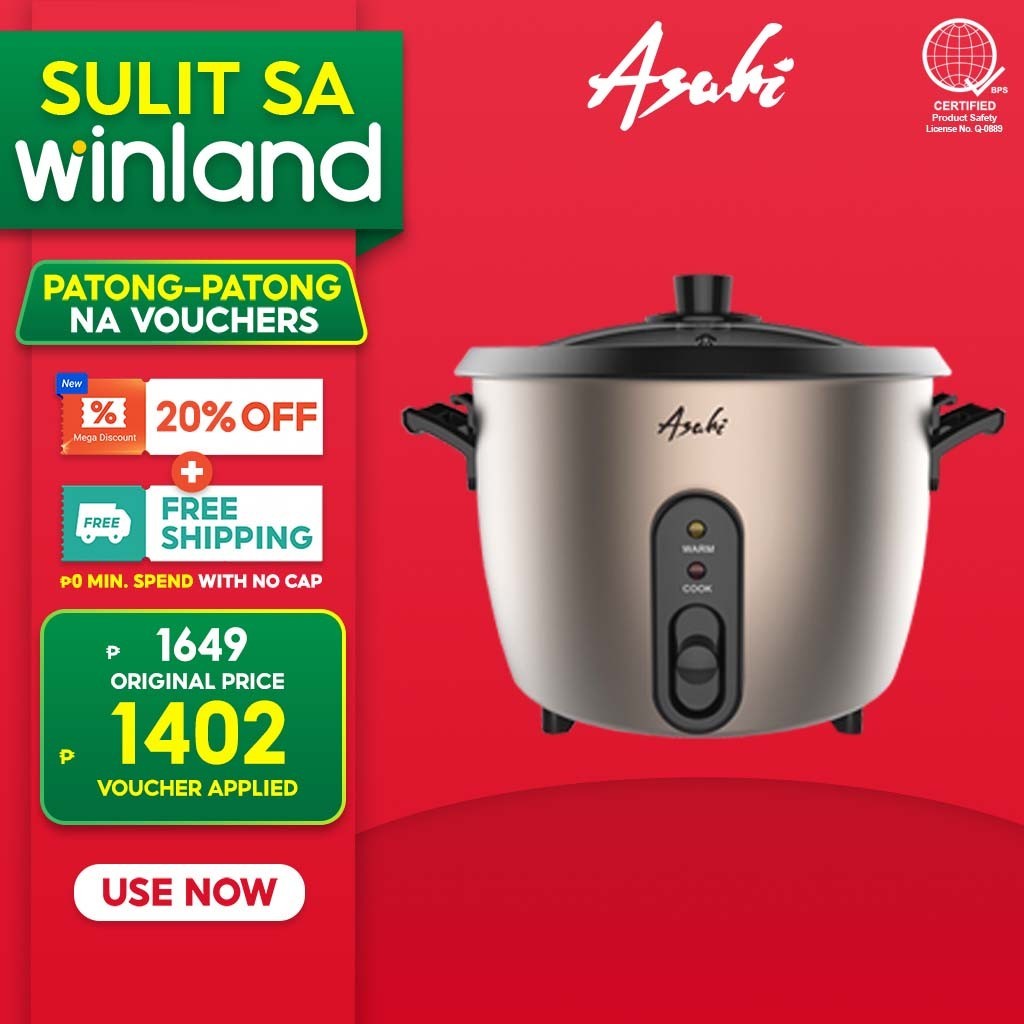 Asahi by Winland 8 Cups Rice Cooker non-stick Rice Cooker Teflon Cooker ...