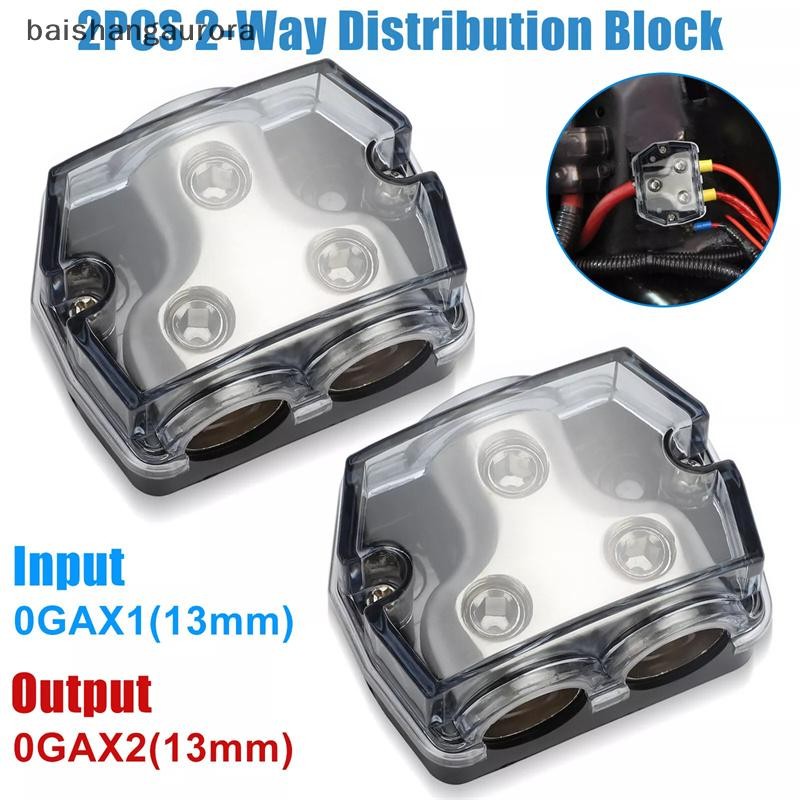baishangaurora 2 Way Power Distribution Block 1 In 2 Out Car Audio ...