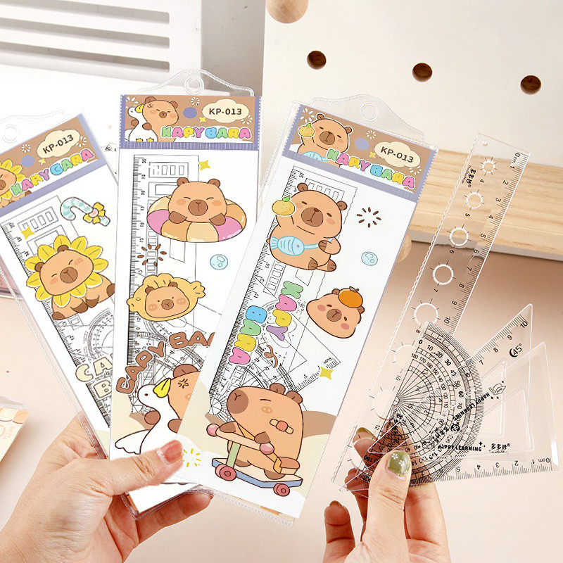 20cm Ruler 4pcs/Set Transparent Plastic Ruler Student Drawing Ruler ...