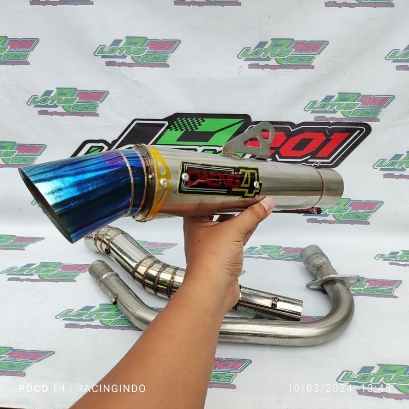 Daeng sai4 conical open spec pipe 1set and big elbow for tmx 125 tmx ...