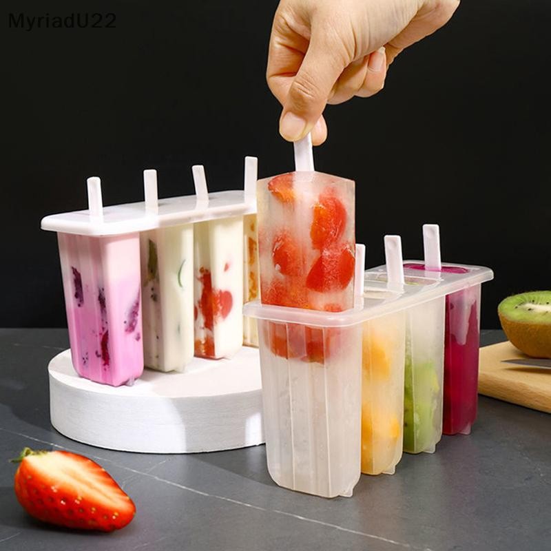 MYR Ice Cream Mold Set Popsicle Maker Ice Tray with Sticks Lid DIY ...