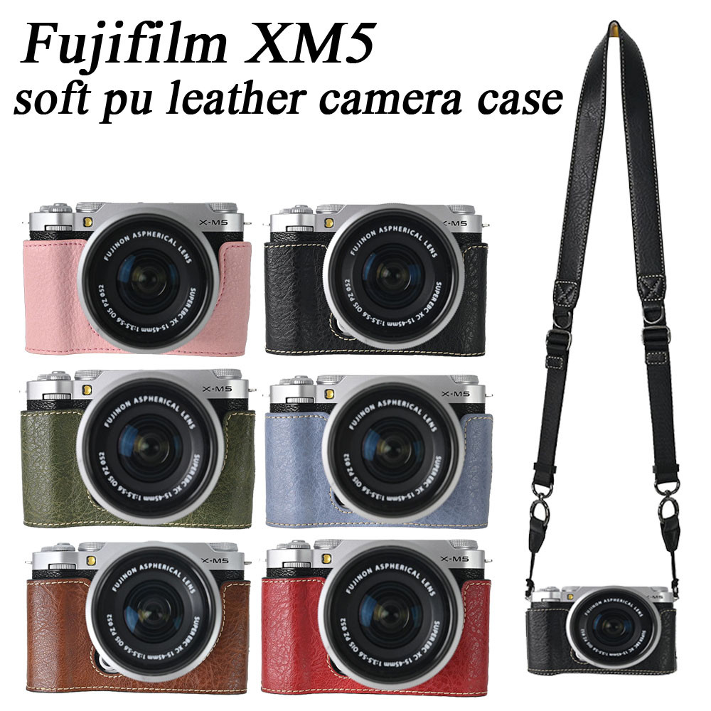 PU Leather Fujifilm XM5 Camera Case Bag Half Body Cover For Fujifilm ...