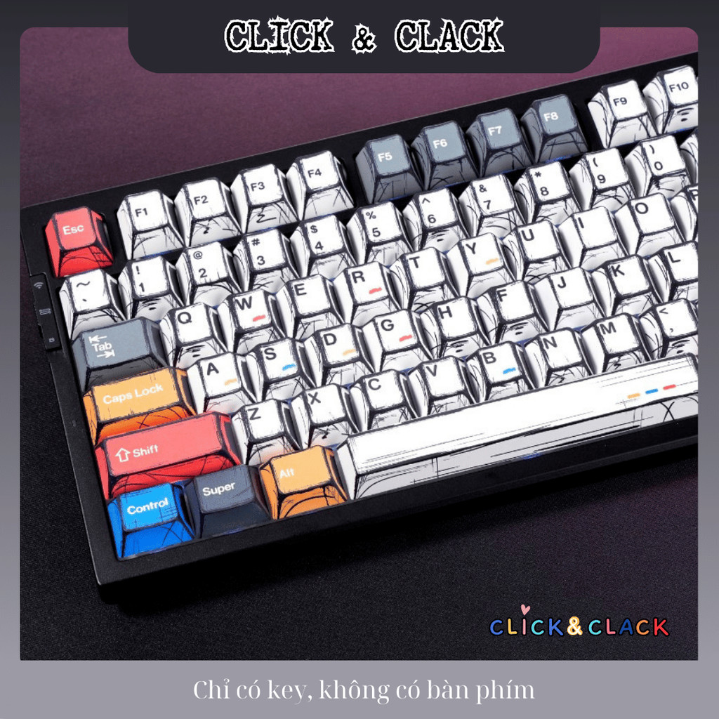 Keycap Comic Wind cherry profile 136 keys - BPT dyesub used on many ...