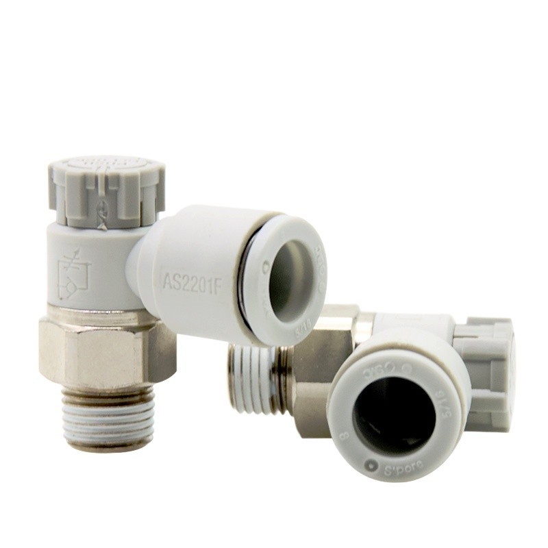 ↦in stock SMC pneumatic cylinder right angle speed throttle valve connector AS1201F-M5-04A ...