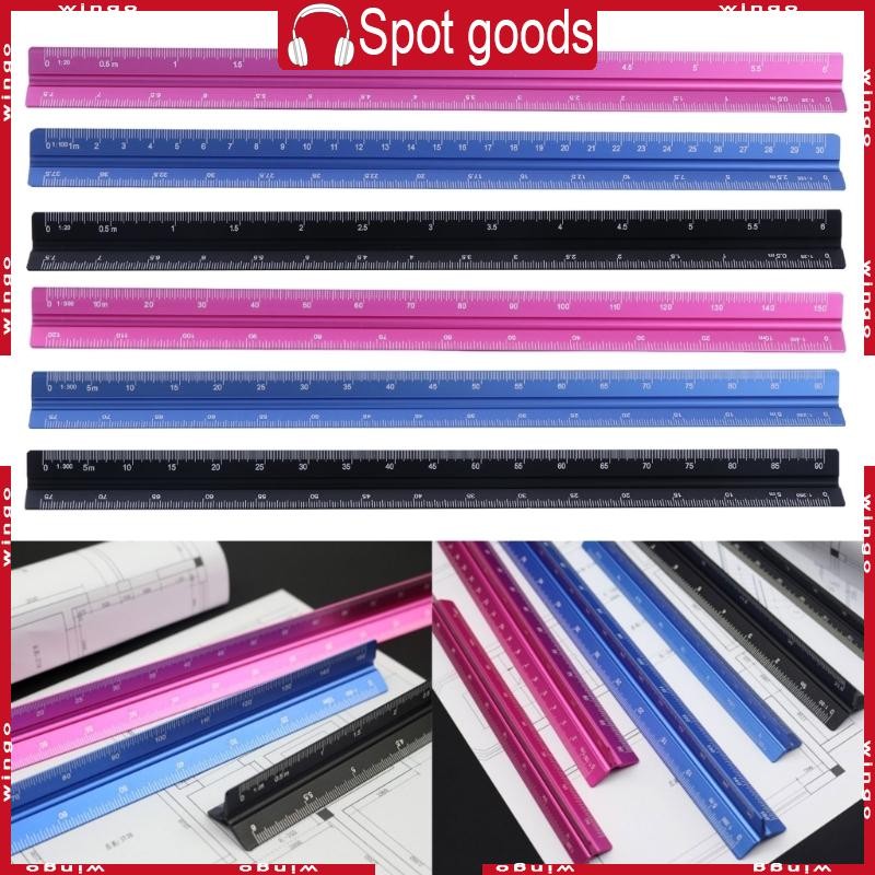 WIN Architectural Scale Ruler 12 Aluminum Architect Scale Triangular ...