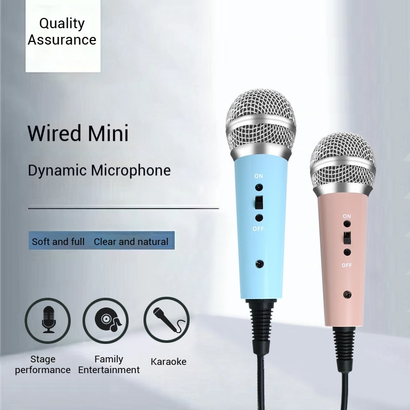 Wired Mini Dynamic Microphone Karaoke Microphone All-metal 3.5 Dynamic ...