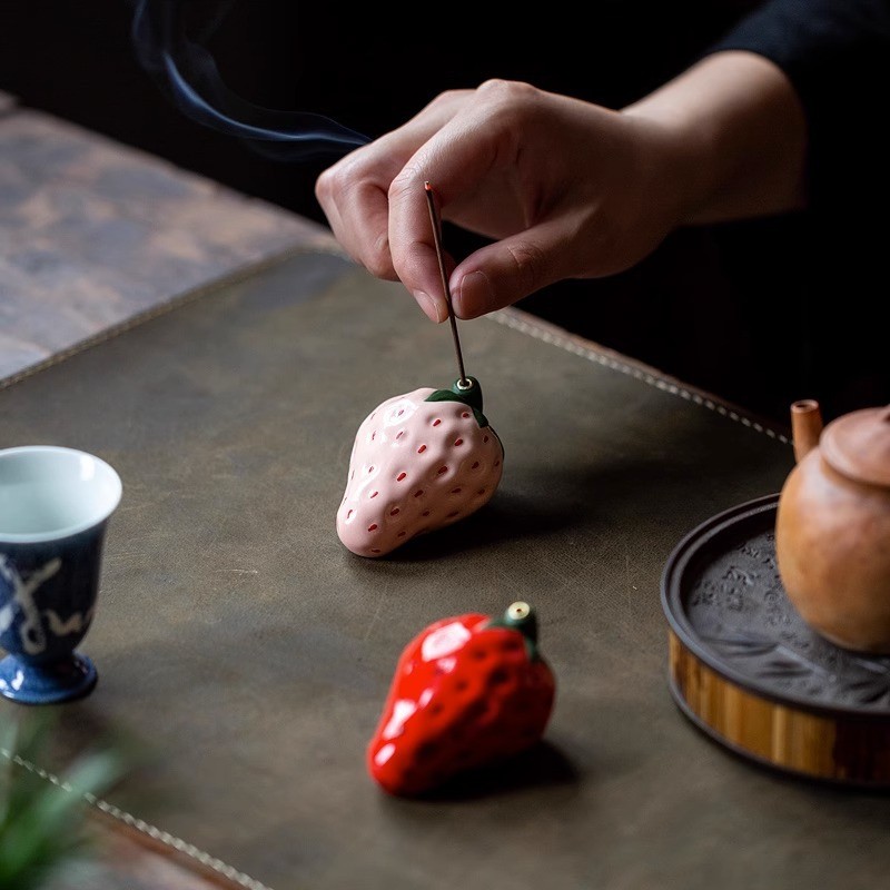 Dreamerhouse Strawberry Incense Insert Household Tea Table Ceramic Tea ...