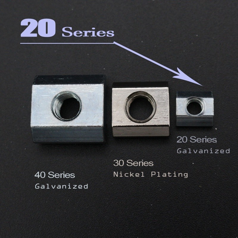 NEW T Sliding Nut Block Square Nuts Zinc Coated Plate Aluminum For EU Standard 2020 Aluminum ...