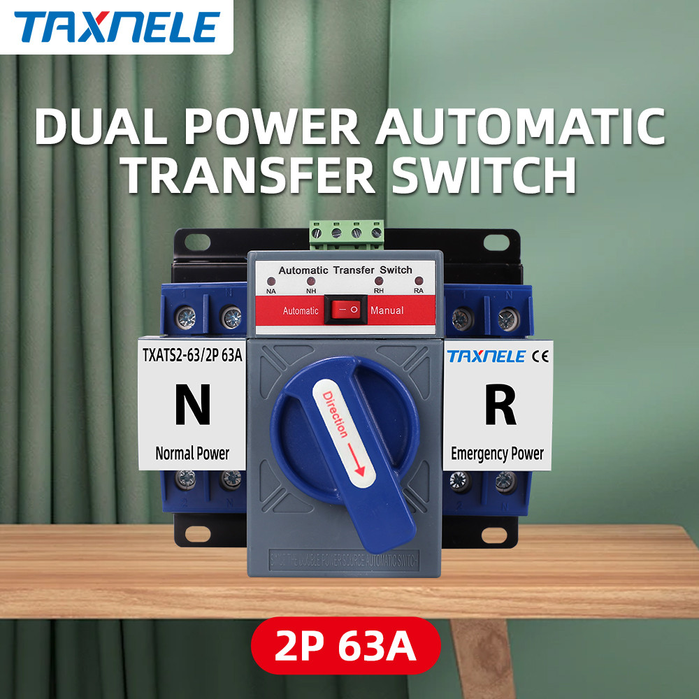 TAXNELE ATS 63A 2P Generator Circuit Breaker Dual Power Changeover ...