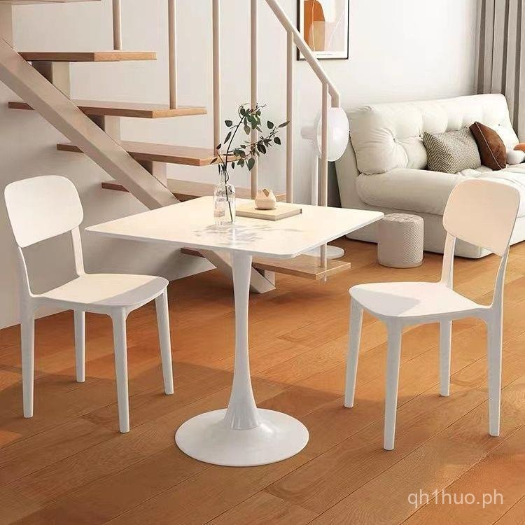 Simple Home Modern White Square Dining Table Small Apartment Dining ...