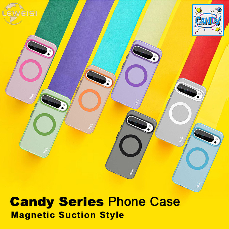 IMAK Google Pixel 9a 9 10 Pro XL Candy Color Phone Case PC+TPU Magnetic ...