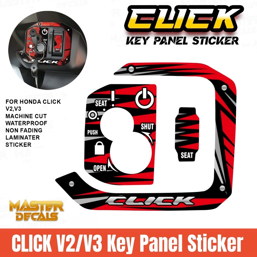 Key Panel Sticker For Honda Click 125i V2 V3 Full Key Cover Protector ...