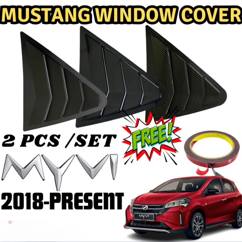 Perodua Myvi ( 2018-2025) Rear Window Side Louver Cover Triangle Mirror ...