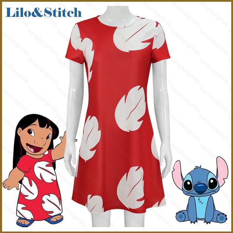 PS2 Stitch Lilo Pelekai red dress role play cosplay cloth Halloween ...