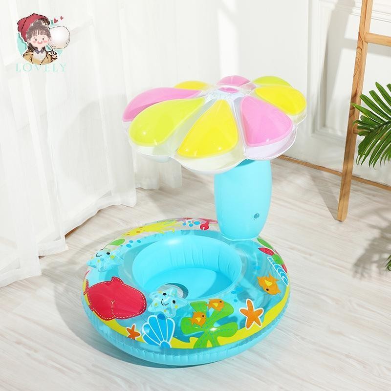 Baby Swimming Sun Shade Float Seat Boat Inflatable Kids Water Swim Pool ...