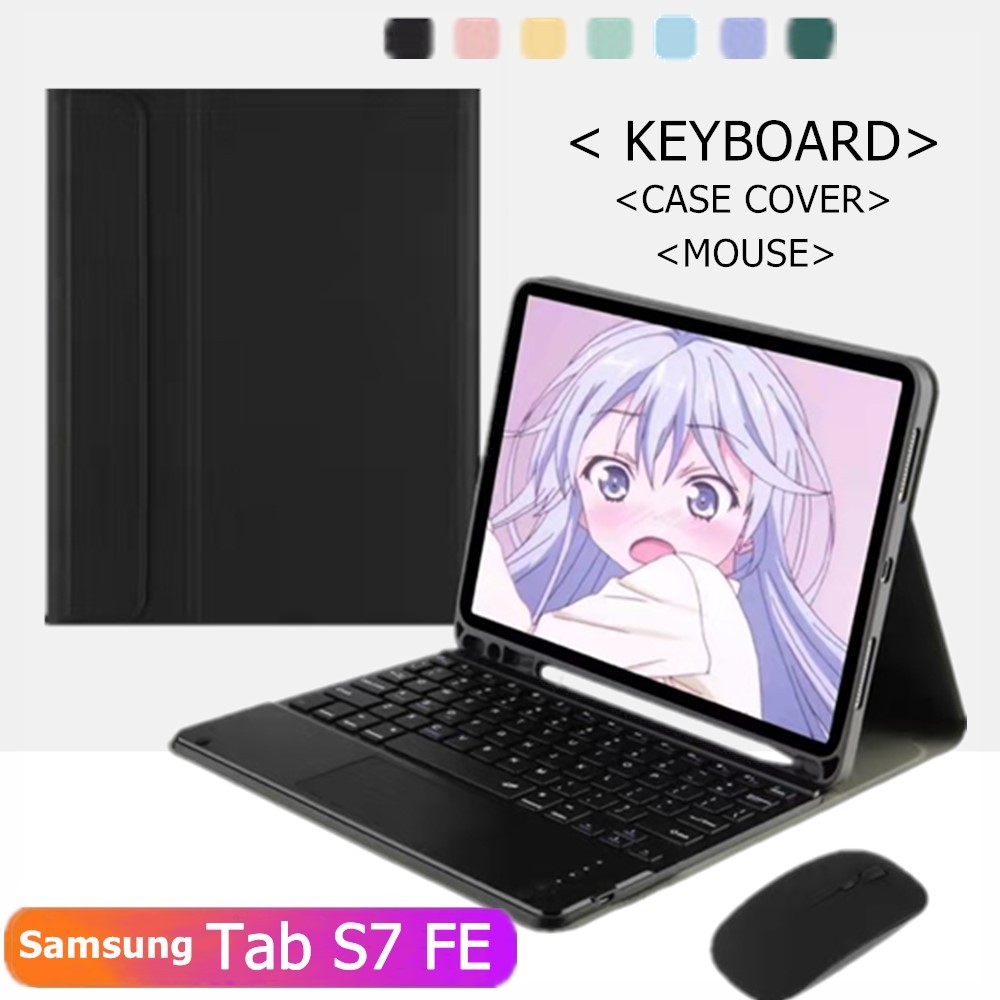 case with Keyboard For Samsung Galaxy Tab S7 FE 12.4 SM-T730 SM-T736B ...