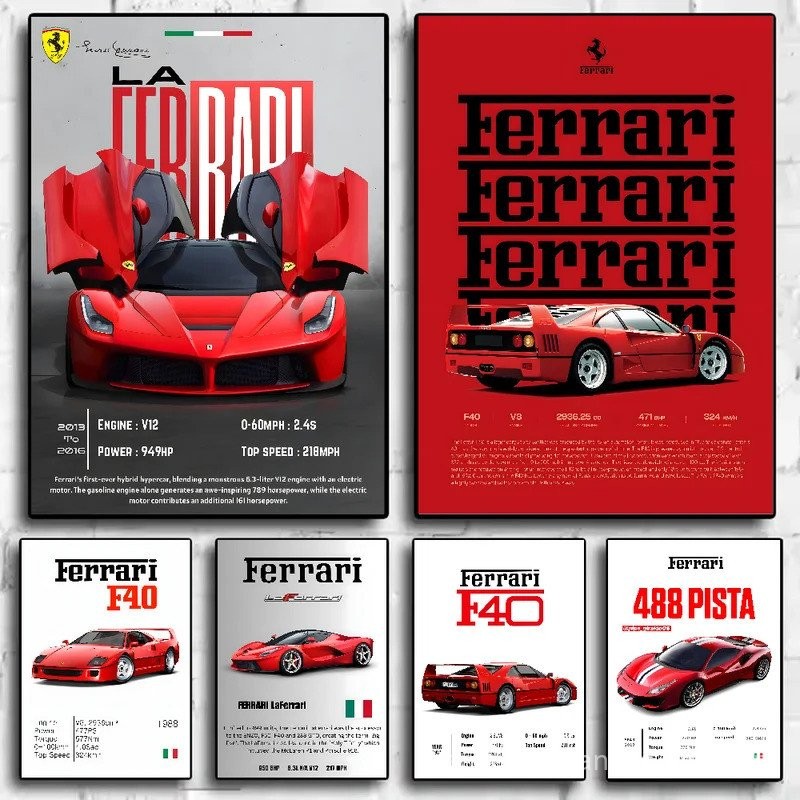 Classic Italian Red Luxury Sports Car Poster Hd Art Home Decoration,No ...